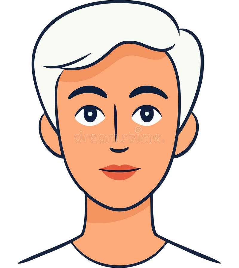 Simple Cartoon Character Design with Youthful Expression Stock ...