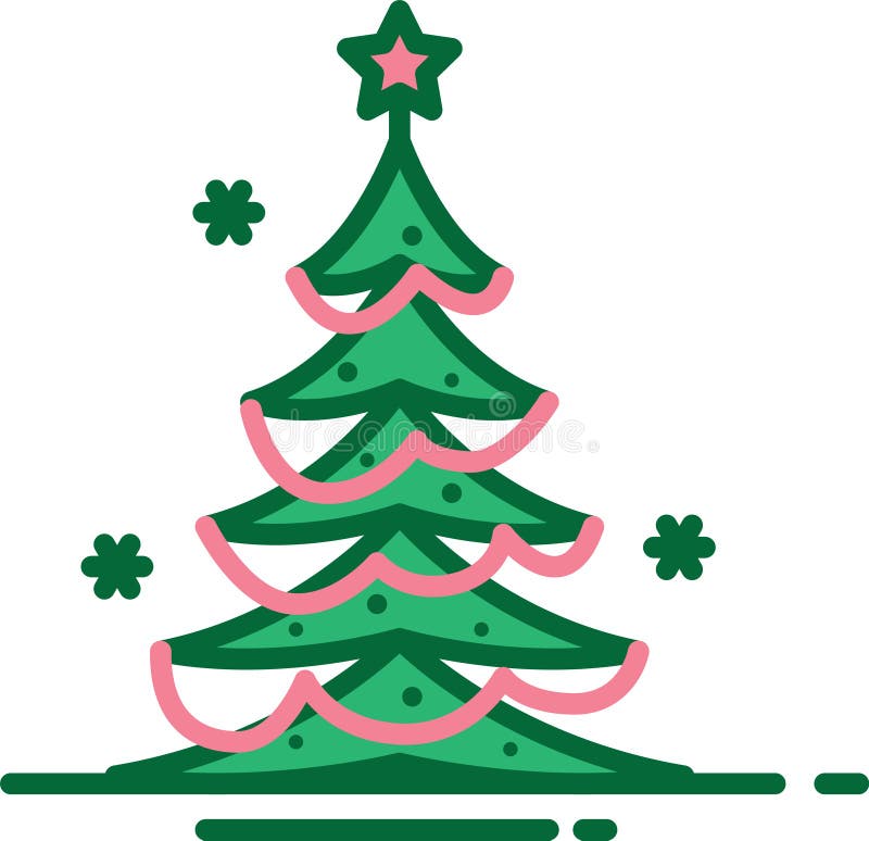 Simple Cartoon Christmas Tree Stock Vector - Illustration of green ...