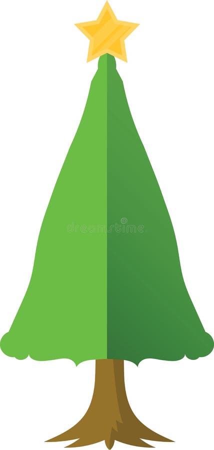 Simple Cartoon Christmas Tree Stock Vector - Illustration of holiday ...