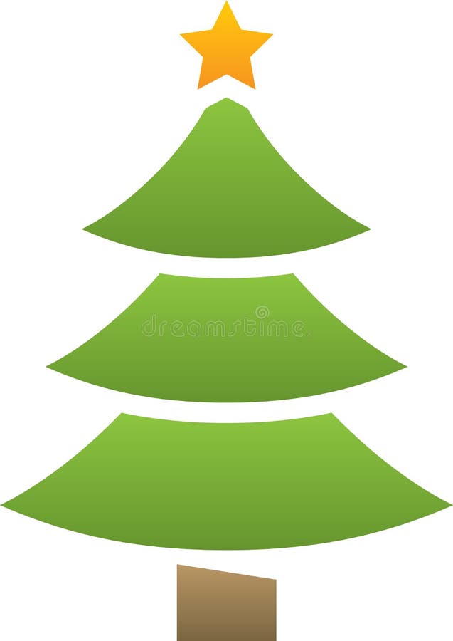 Simple Cartoon Christmas Tree Stock Vector - Illustration of card ...