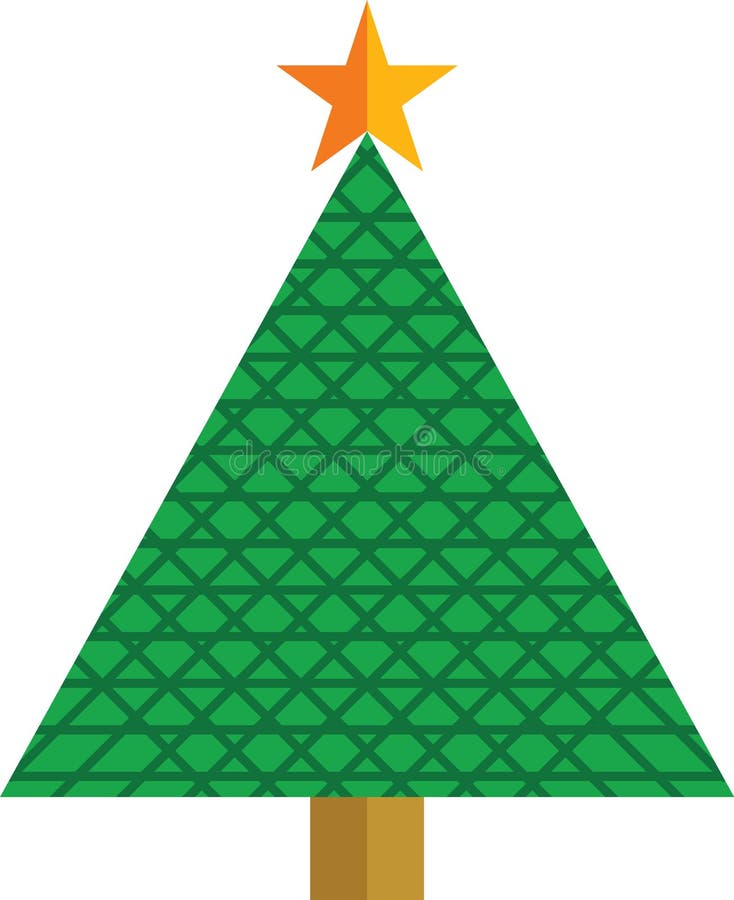 Simple Cartoon Christmas Tree Stock Vector - Illustration of decoration ...