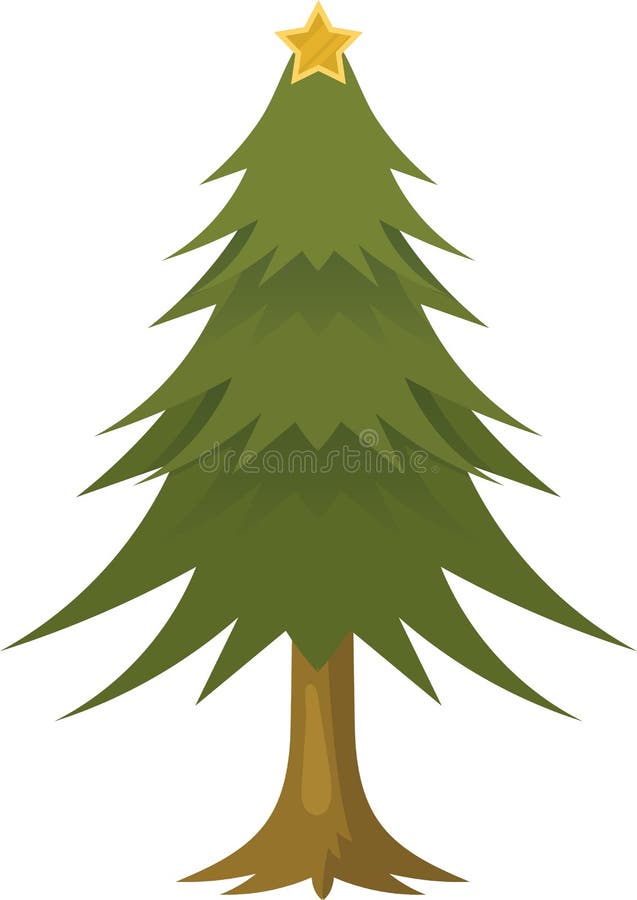 Simple Cartoon Christmas Tree Stock Vector - Illustration of hand ...