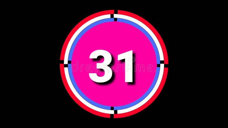 4K Countdown Cartoon Animation Number 30 To 1 on Green Screen Stock ...