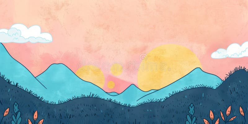 Simple Cartoon Design with Spacious Hand-drawn Copy Space. Stock ...