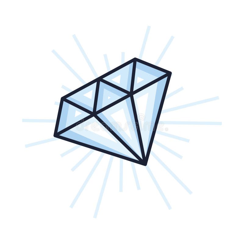 Simple cartoon diamond stock vector. Illustration of sparkle - 242422630
