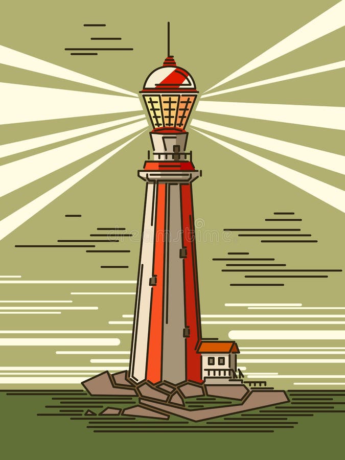 Stylized Lighthouse Stock Illustrations – 582 Stylized Lighthouse Stock ...