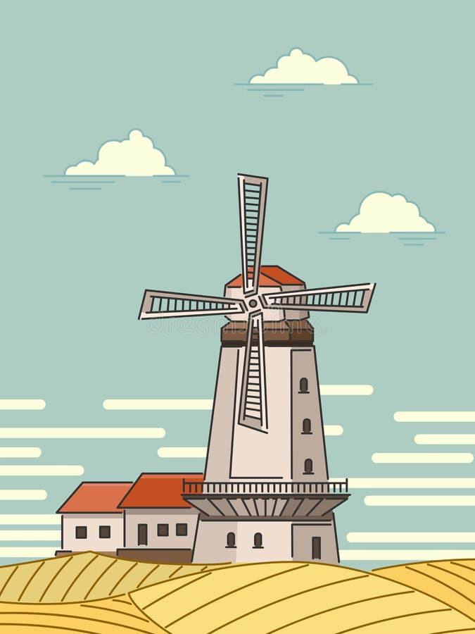Cartoon Windmill Stock Illustrations – 4,733 Cartoon Windmill Stock ...