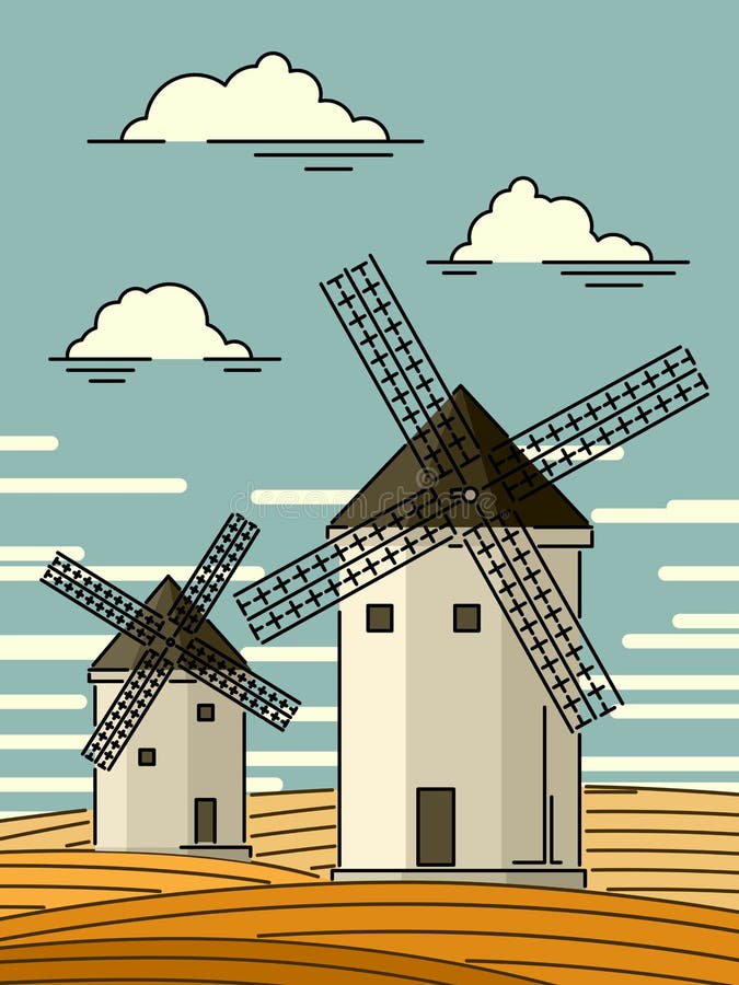 Cartoon Windmills Stock Illustrations – 2,304 Cartoon Windmills Stock ...