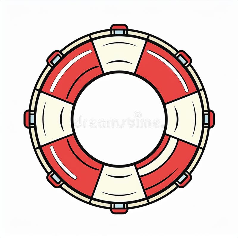 A Simple Cartoon Image of a Life Ring Stock Illustration - Illustration ...