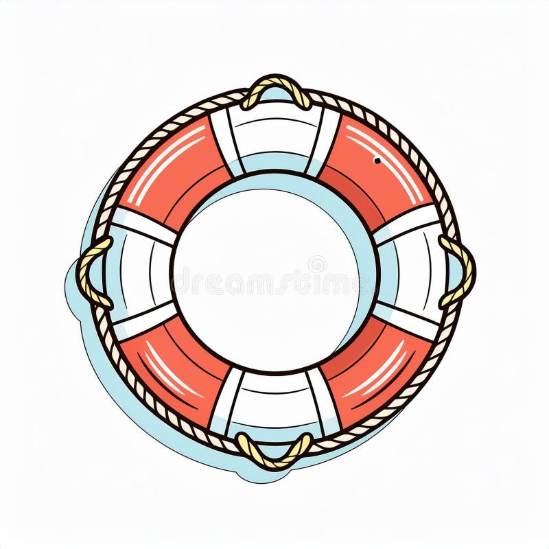 A Simple Cartoon Image of a Life Ring Stock Illustration - Illustration ...