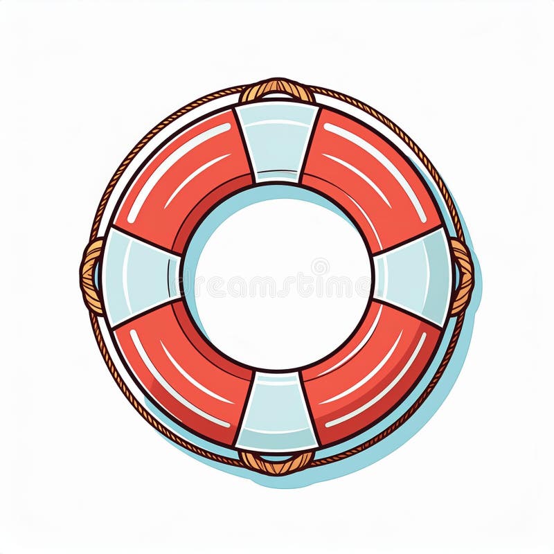 A Simple Cartoon Image of a Life Ring Stock Illustration - Illustration ...