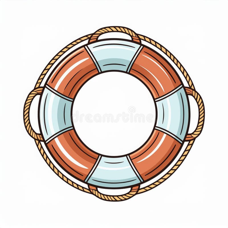 A Simple Cartoon Image of a Life Ring Stock Illustration - Illustration ...