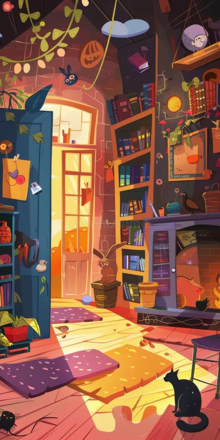 Simple Cartoon Layout with Whimsical Hand-drawn Elements. Stock ...