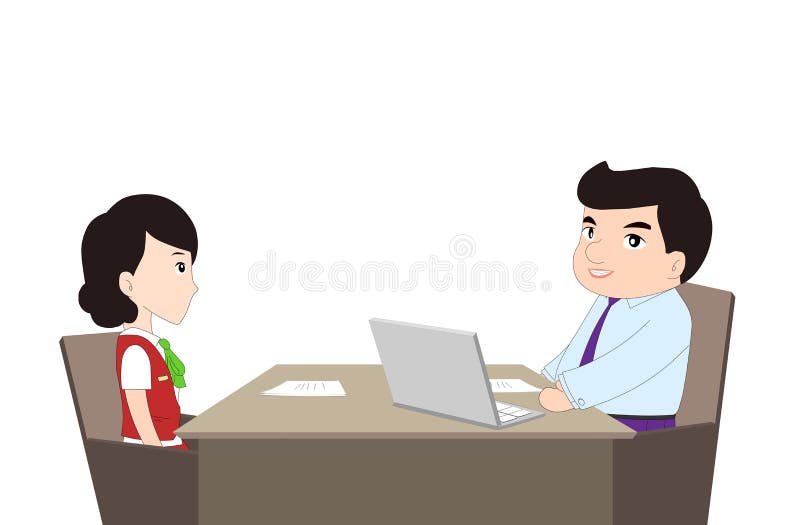 Simple Cartoon of a Man Being Interviewed Stock Vector - Illustration ...