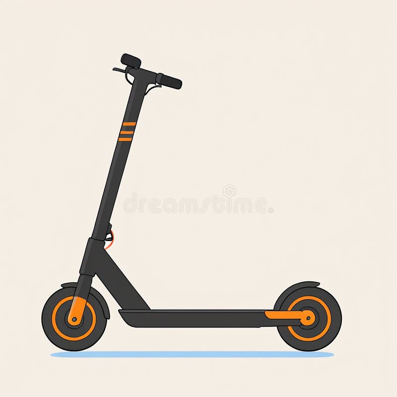 Simple Cartoon Modern Electric Scooter Vector Illustration Isolated ...