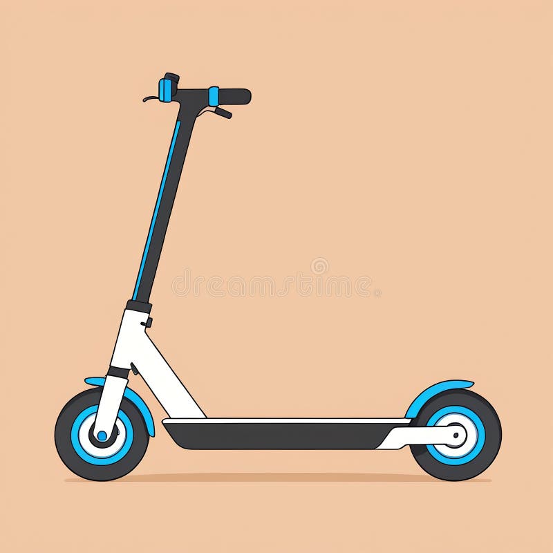 Simple Cartoon Modern Electric Scooter Vector Illustration Isolated ...