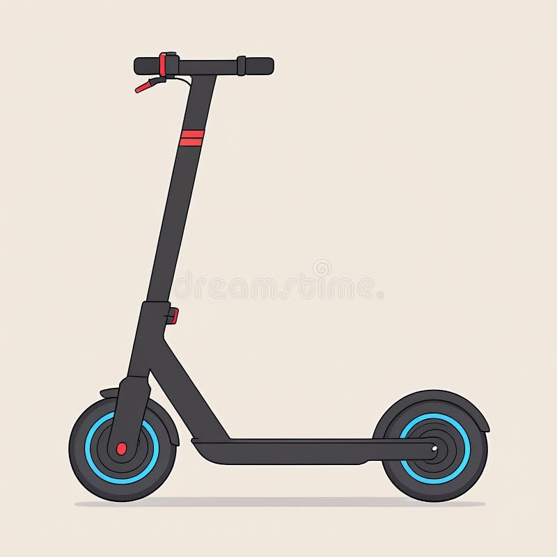 Simple Cartoon Modern Electric Scooter Vector Illustration Isolated ...