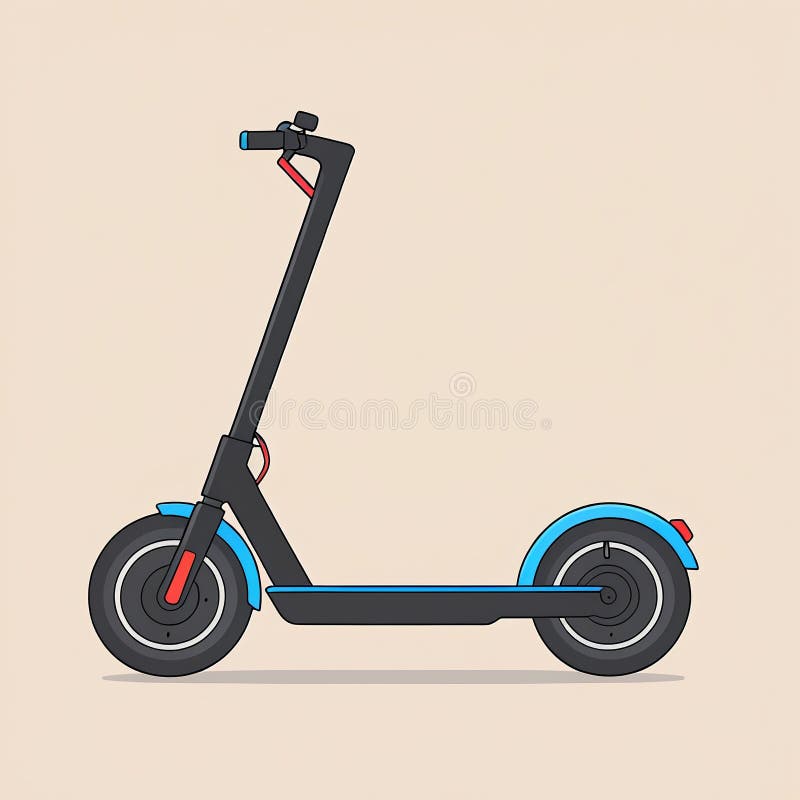 Simple Cartoon Modern Electric Scooter Vector Illustration Isolated ...