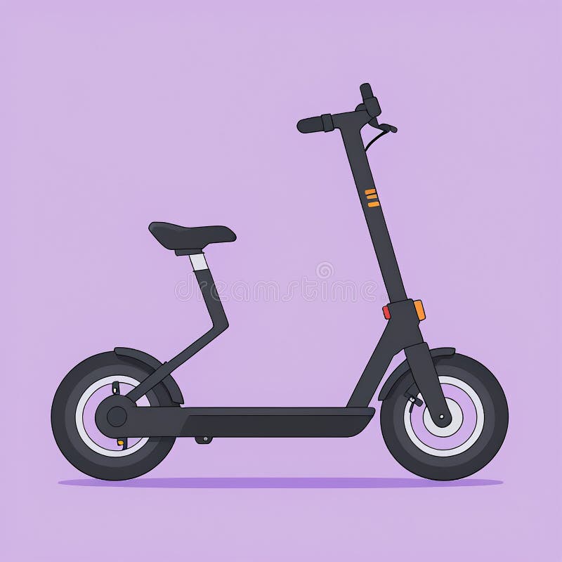 Simple Cartoon Modern Electric Scooter Vector Illustration Isolated ...