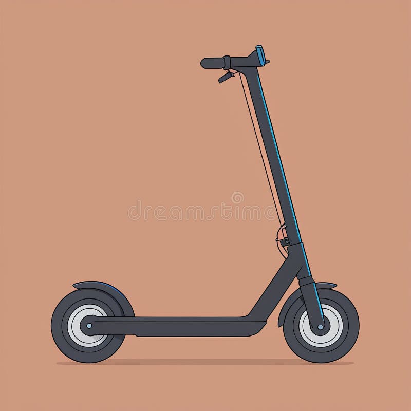 Simple Cartoon Modern Electric Scooter Vector Illustration Isolated ...