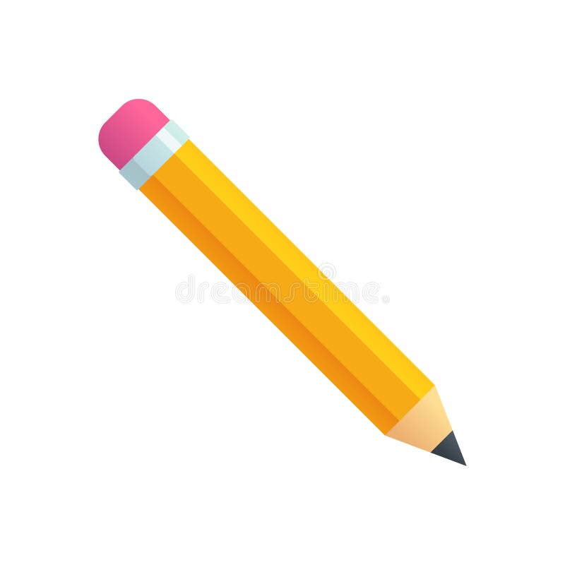 Simple cartoon pencil icon stock vector. Illustration of graphic ...