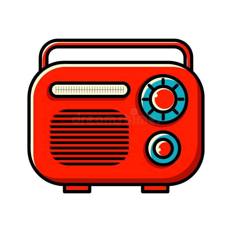 Simple Cartoon Radio Vector Illustration Stock Vector - Illustration of ...