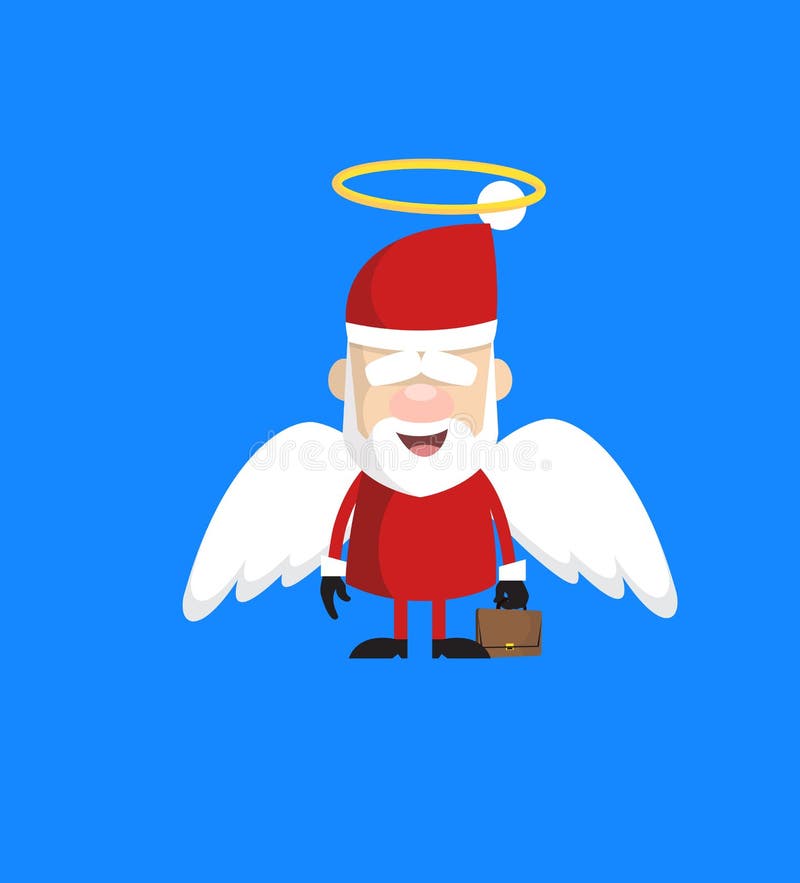 Simple Cartoon Santa - in Angel Costume Vektor Illustrationer ...