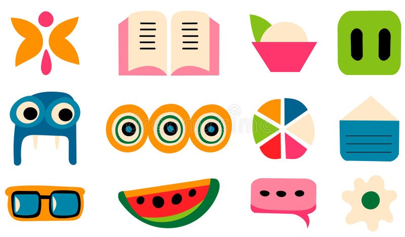 Simple Cartoon Shapes, Character Set Vector Vector Stock Illustration ...