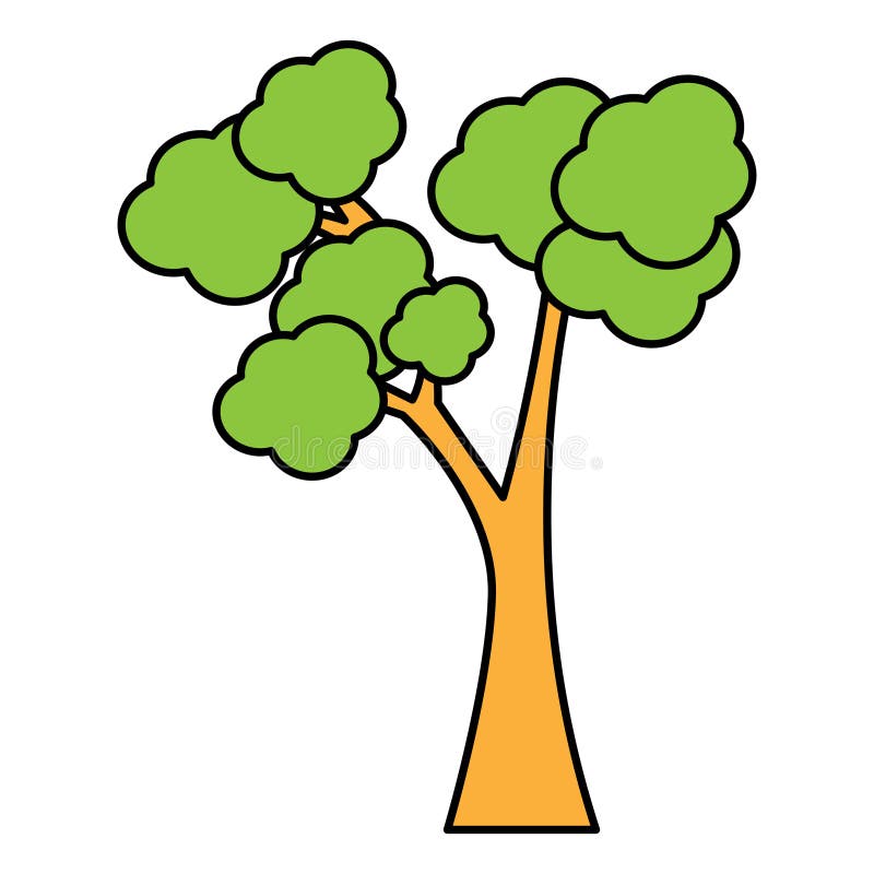 Simple Cartoon Tree Vector Illustration Stock Vector - Illustration of ...