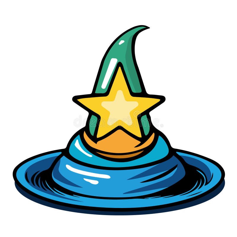 Simple Cartoon Wizard Hat Icon, Vector Illustration. Stock Vector ...