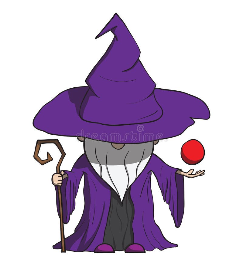 Simple Cartoon Wizard with Staff. Isolated on Stock Vector ...