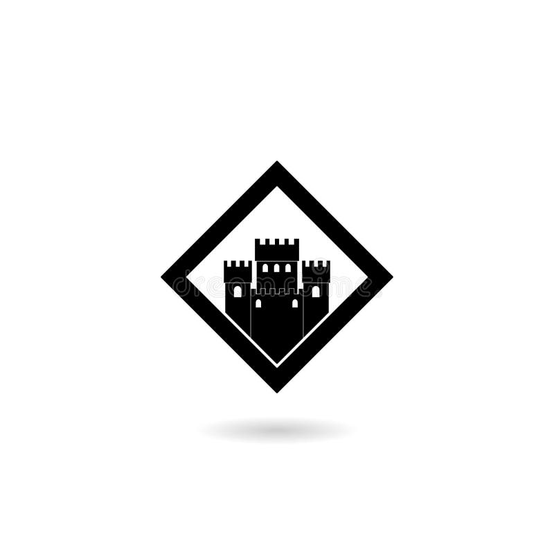 Simple Castle Icon with Shadow Stock Vector - Illustration of fort ...