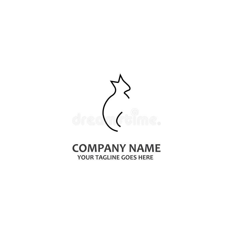 Simple Cat Icon Vector Logo Stock Illustration - Illustration of sign ...