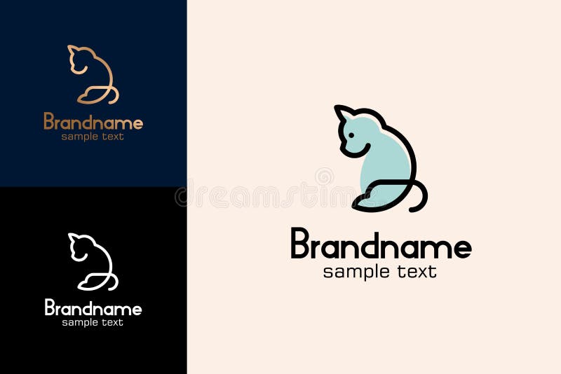 Simple cat logo stock vector. Illustration of brand - 209449783