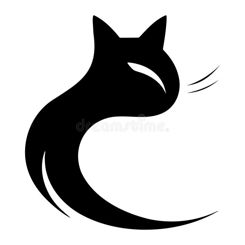 Simple Cat Logo. Vector Illustration Stock Vector - Illustration of ...