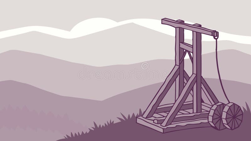 Simple Catapult Design, Basic War Machine, Ancient Technology, Vector ...