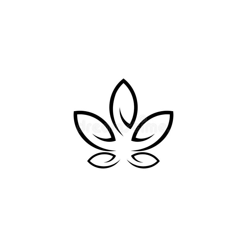 Simple CBD Cannabis Leaf Icon Logo Design Template Stock Vector ...