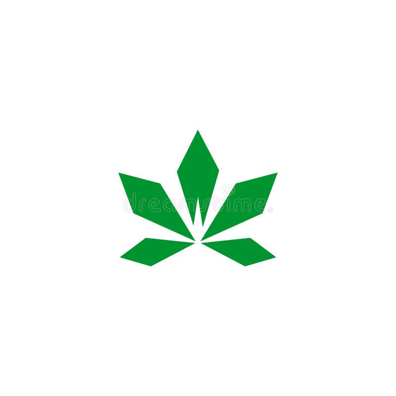 Simple CBD Cannabis Leaf Icon Logo Design Template Stock Vector ...