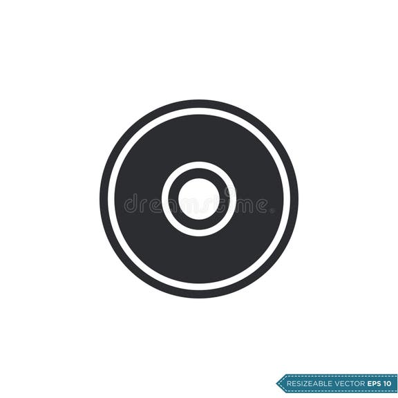Simple CD, Vinyl Icon Vector Template Illustration Design Stock Vector ...