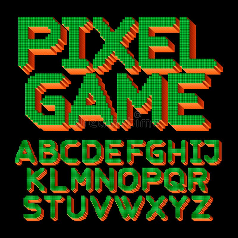 Pixel Typeface. Retro Arcade Game Alphabet Font. Lowercase Script ...