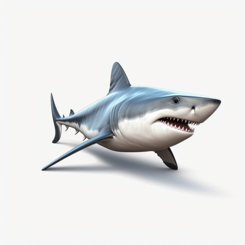 Simple Cel Shaded 3d Shark Rendering for Creative Projects Stock ...
