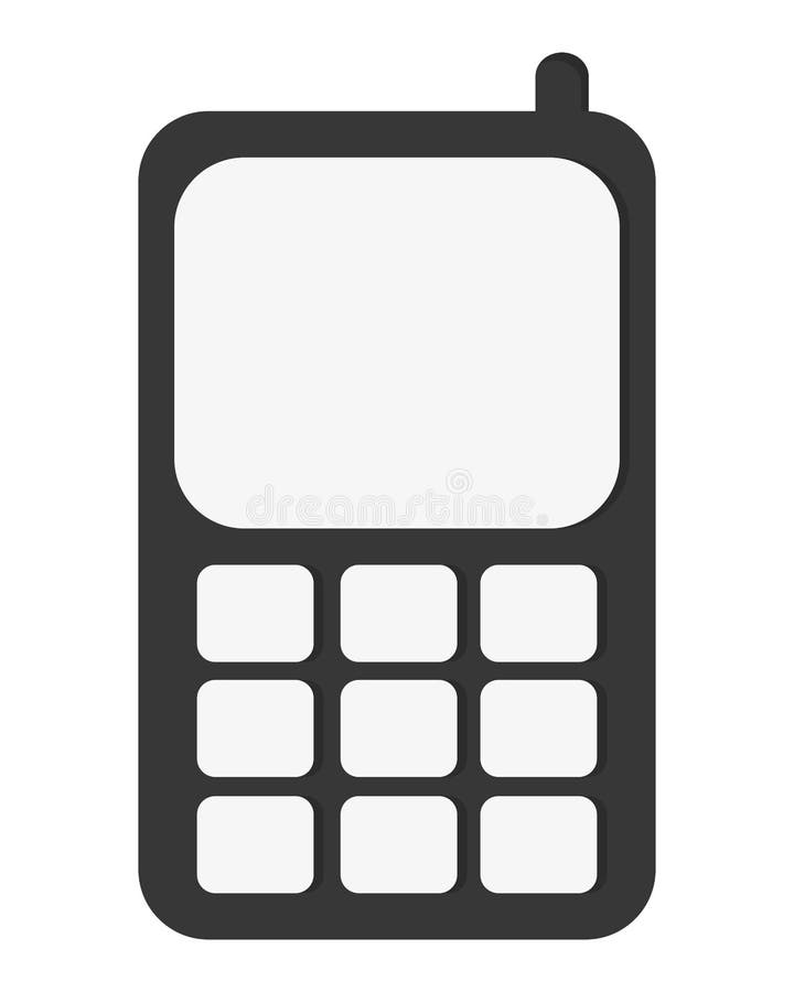 Simple Cellphone with Buttons Icon Stock Illustration - Illustration of ...
