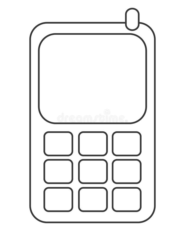 Simple Cellphone with Buttons Icon Stock Illustration - Illustration of ...
