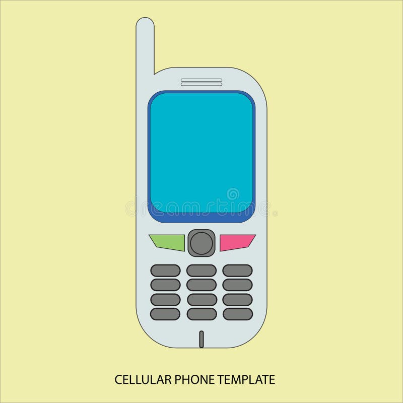 Simple Cellular Phone Template Stock Illustration - Illustration of ...