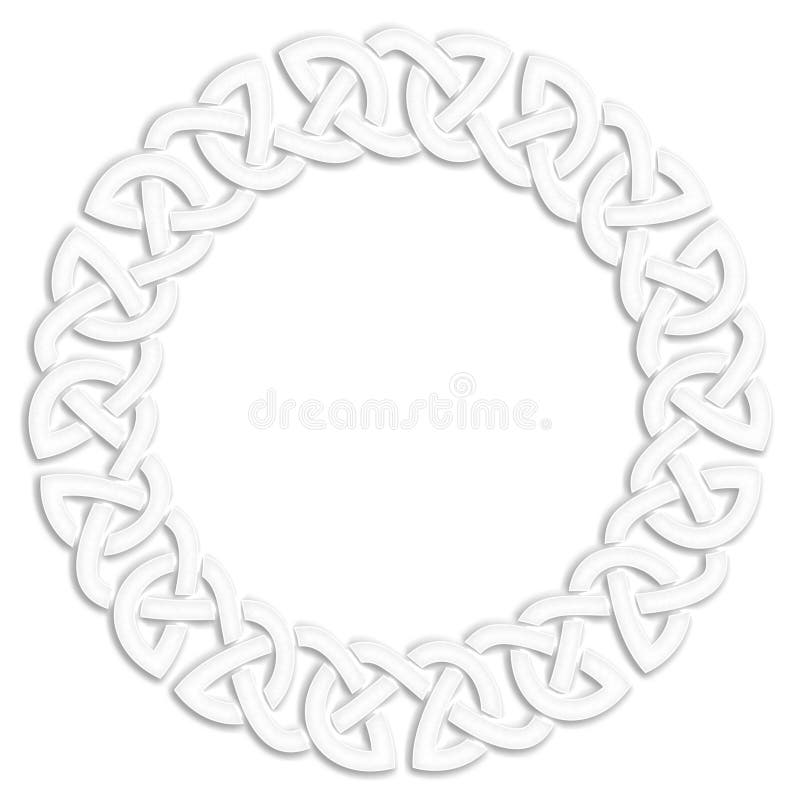 Simple Celtic Knot Circular Frame, White Stock Photo - Illustration of ...