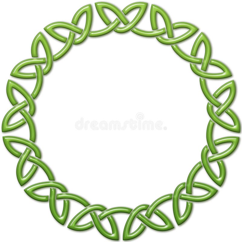 Simple Celtic Knots Circular Frame, Green Stock Image - Illustration of ...