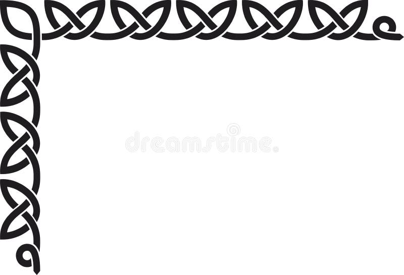 Simple Celtic L-shaped Frame, Black Stock Illustration - Illustration ...
