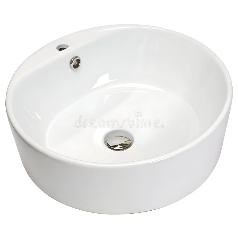 Simple Ceramic Basin Isolated on White Background Stock Illustration ...