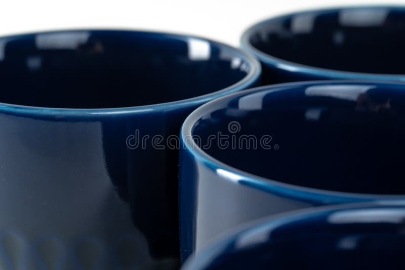 Simple Ceramic Blue Crockery on Kitchen Counter Stock Photo - Image of ...