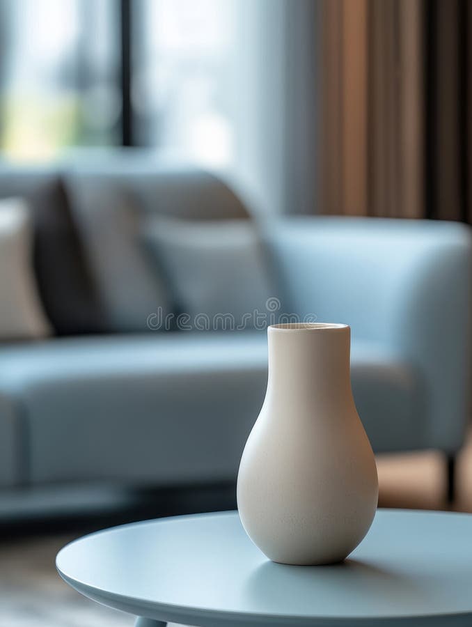 A Simple Ceramic Vase on a Table in a Modern Living Room. Stock Image ...